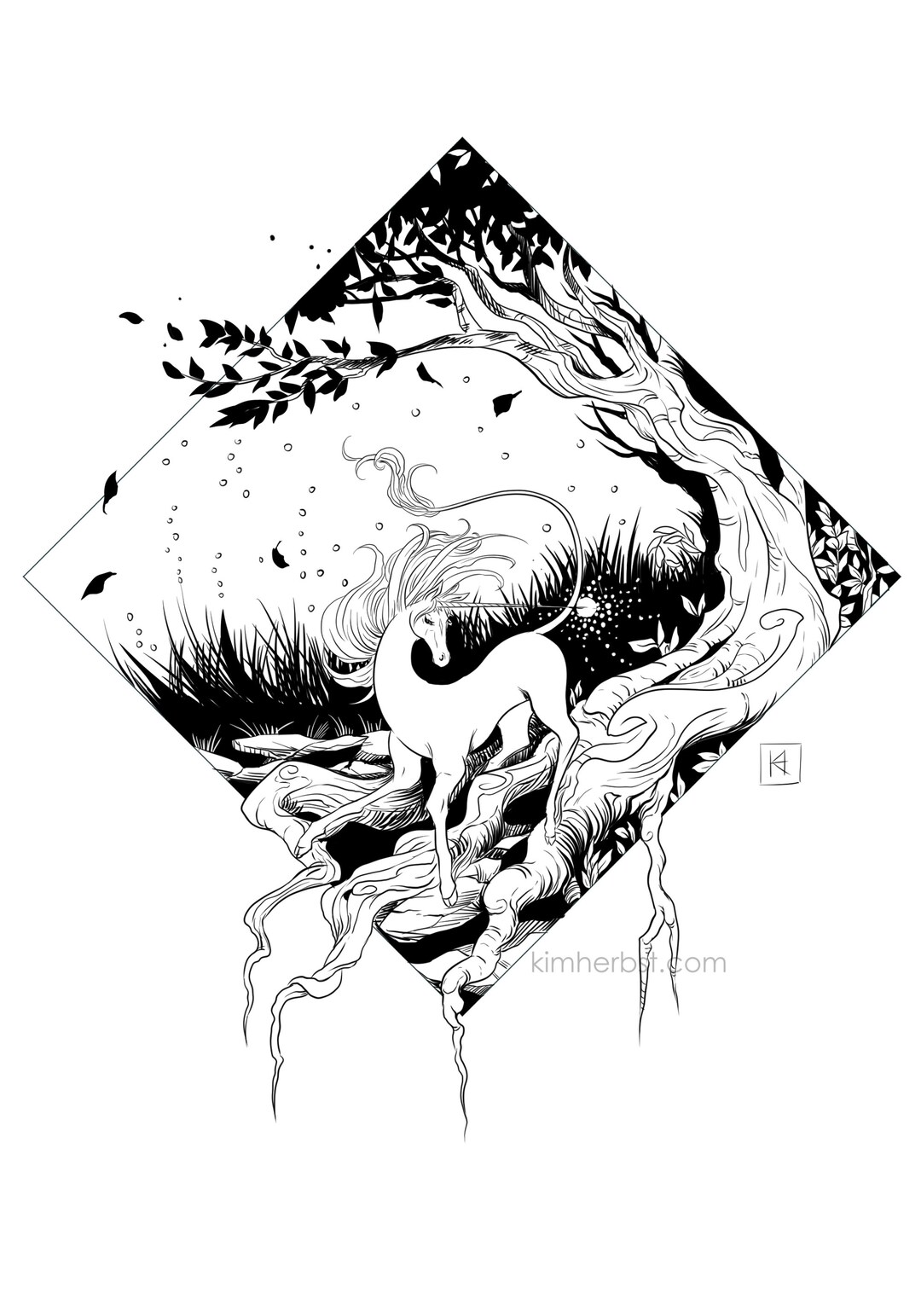 Inktober Print - Enchanted - Etsy