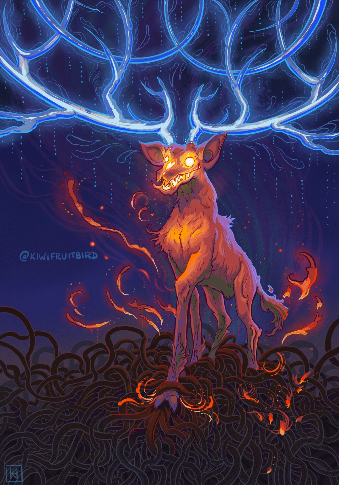 Demonic Deer 8.5 X 11 Print - Etsy