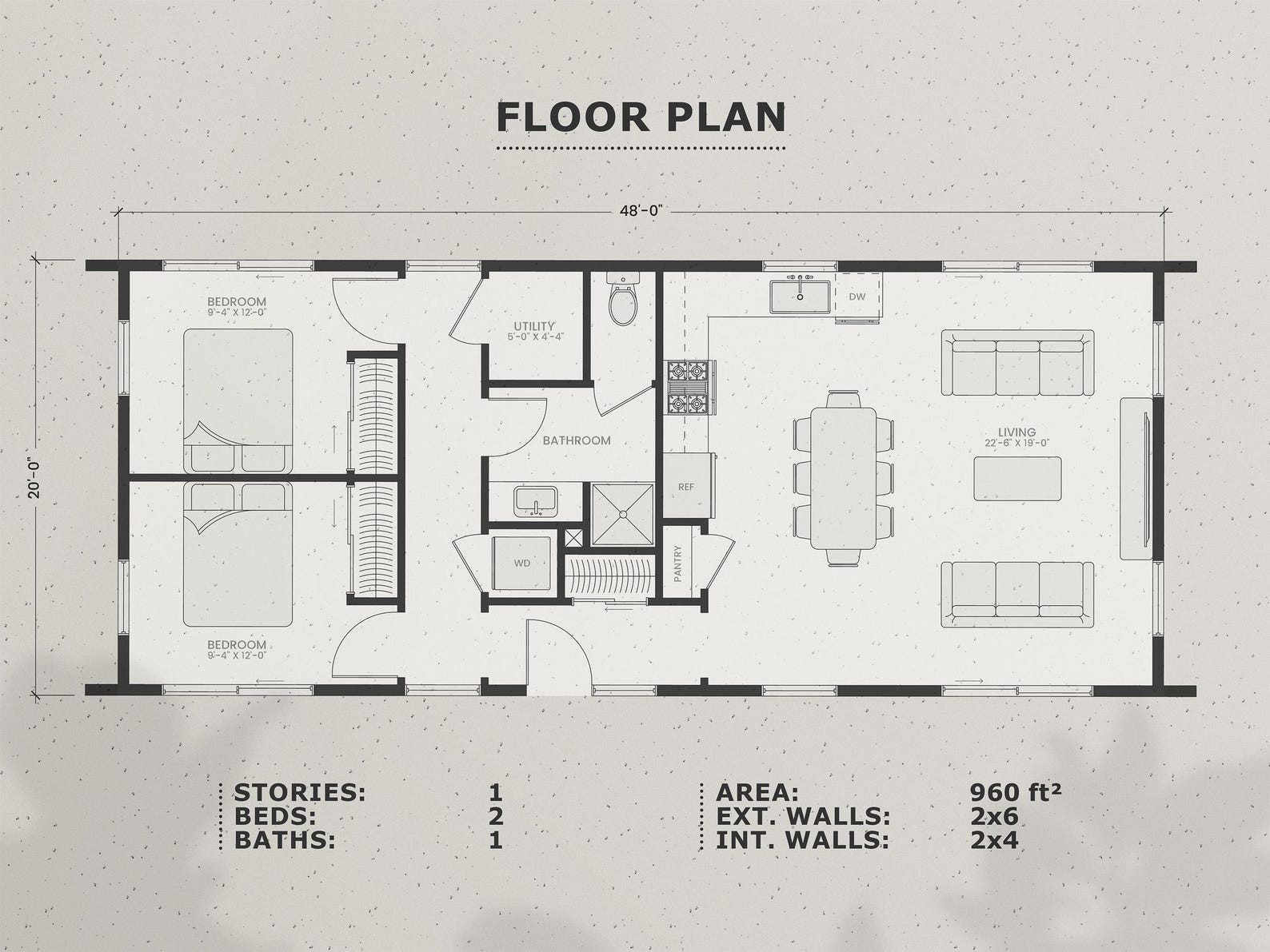 The MEADOW HOUSE | Architectural Barnhouse Plan, Remote Cabin Blueprint ...