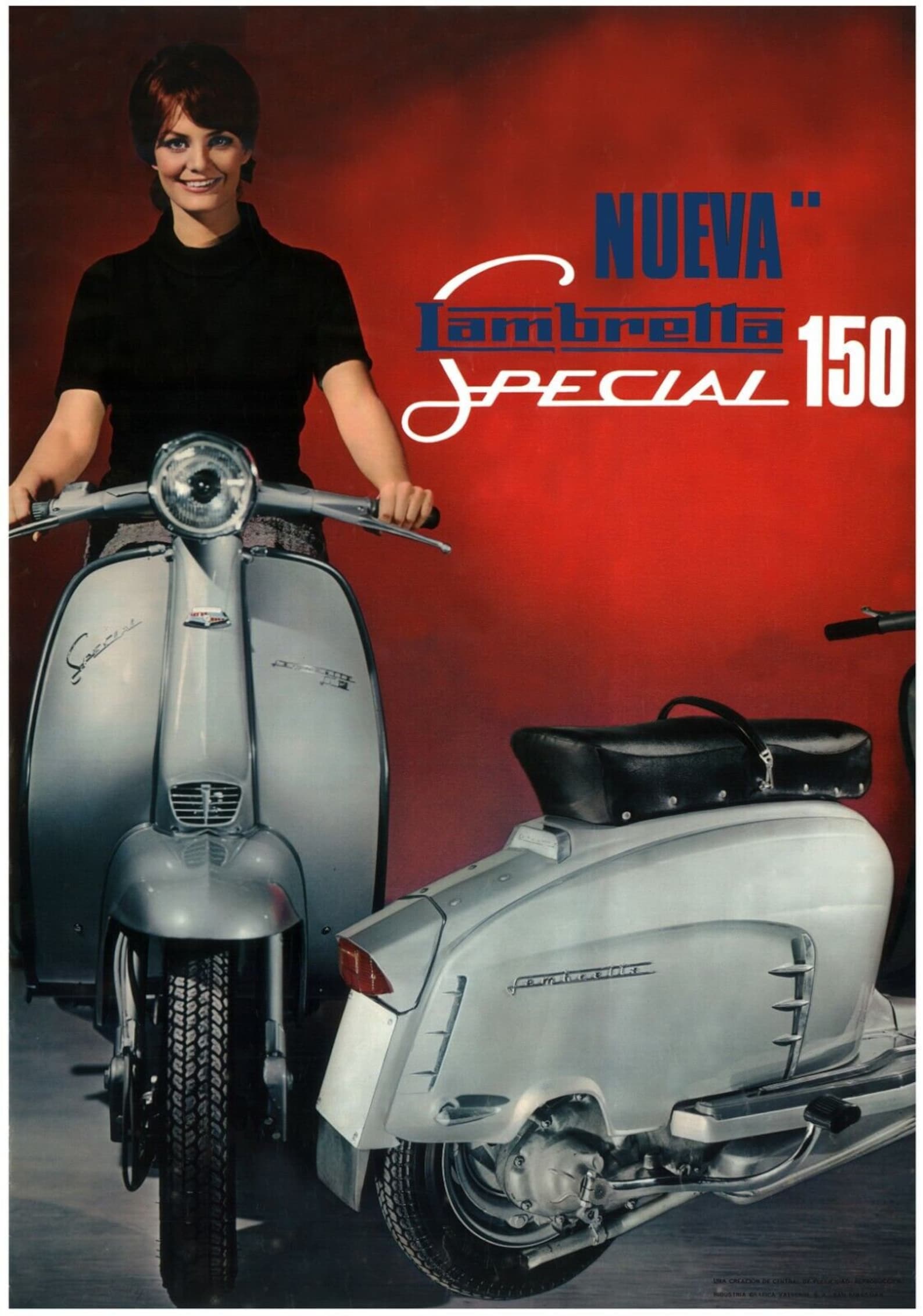 BOGOF Vintage Lambretta Advertsing Poster Scooter Gift Retro Mod Print ...