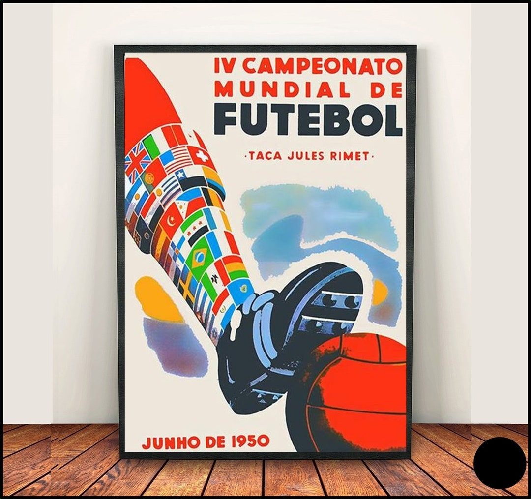 Vintage World Cup 1950 Retro Advertsing Poster Wall Art Football Print ...
