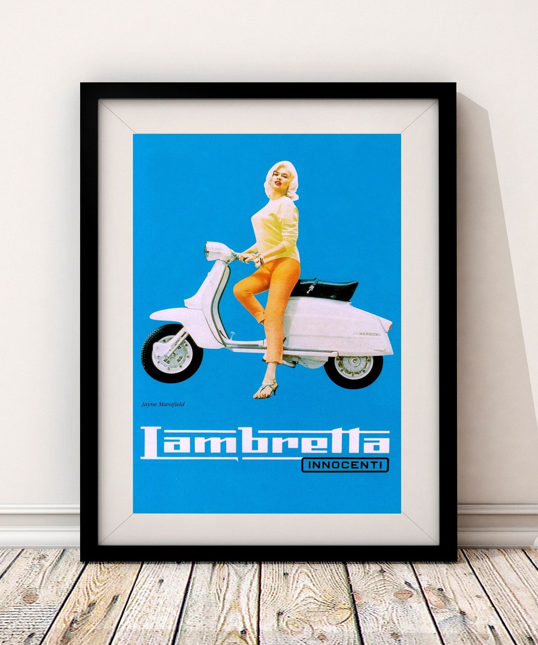Vintage Lambretta Advertsing Poster Gift Retro Print Scooter Mod Wall ...
