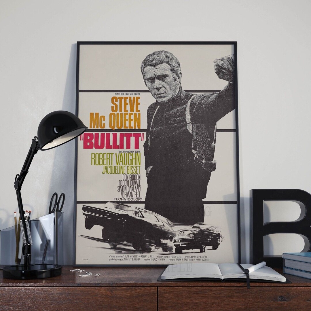 Bullitt Steve Mcqueen Movie Film Poster Print Picture Poster Retro ...
