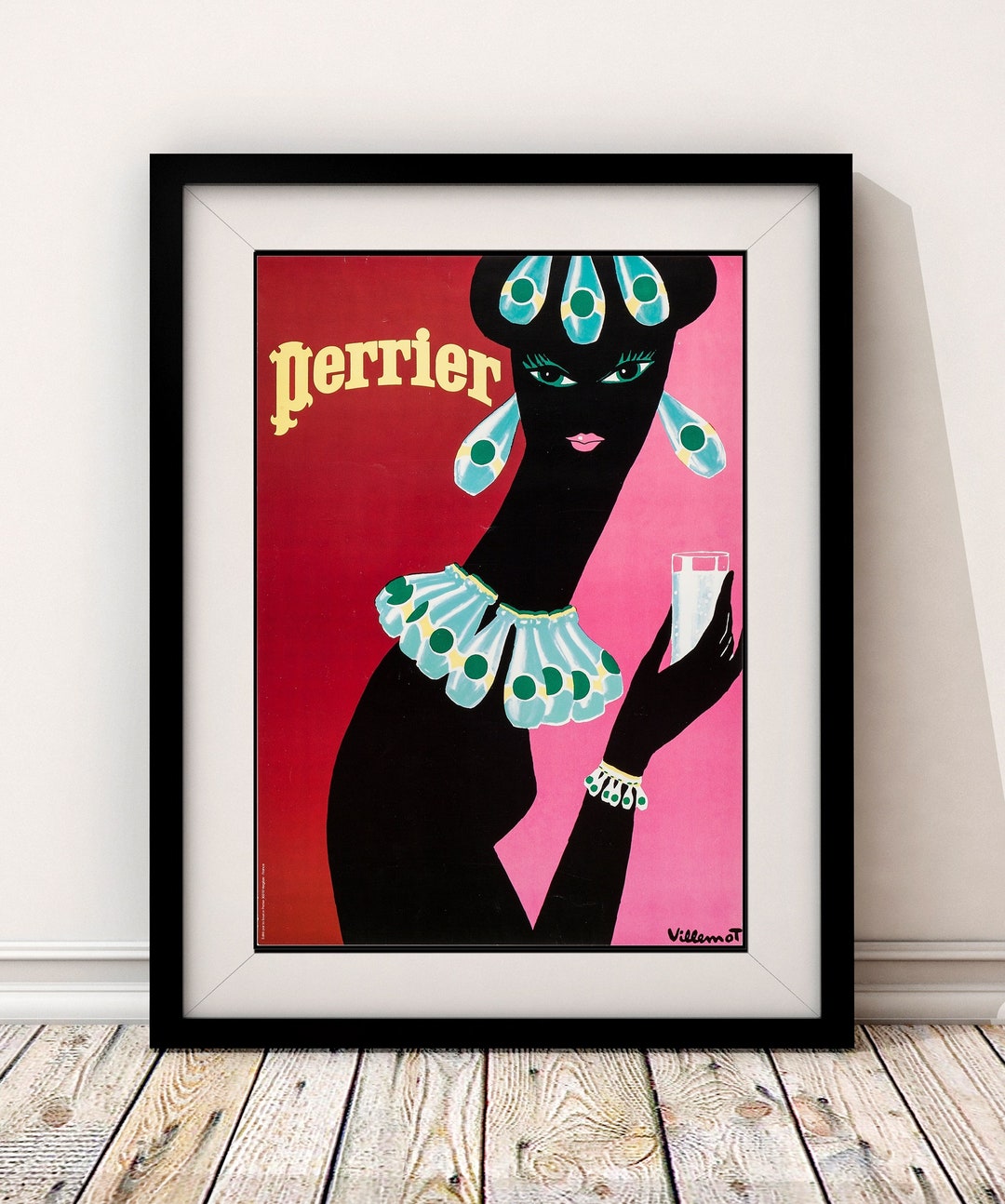 Vintage Perrier 1930 Advertsing Poster Drinking Gift Retro Print ...