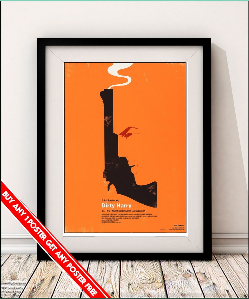Dirty Harry Retro Movie Poster Gangster Cult Cinema Gift Mafia Print ...