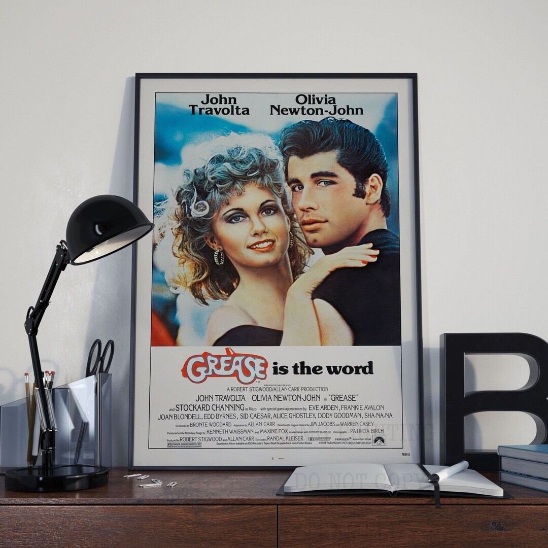 Vintage Grease John Travolta Movie Film Poster Movie Cinema Movie ...
