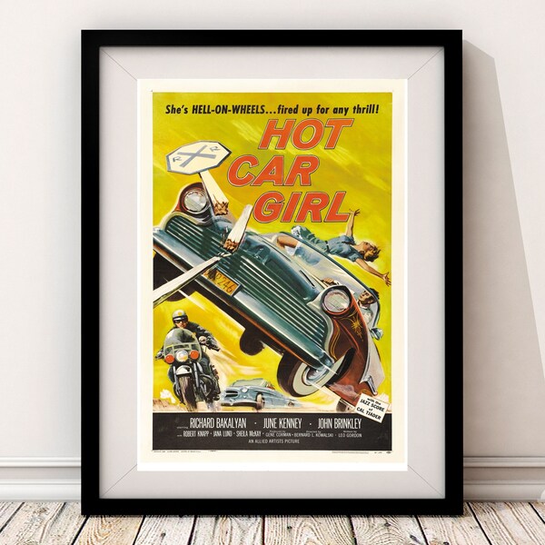Hot Car Girl Poster - Etsy