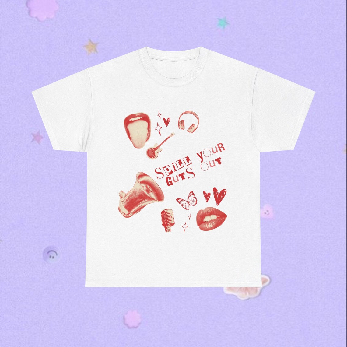 OLIVIA RODRIGO GUTS Red & Black/white 'spill Your Guts Out' Custom ...
