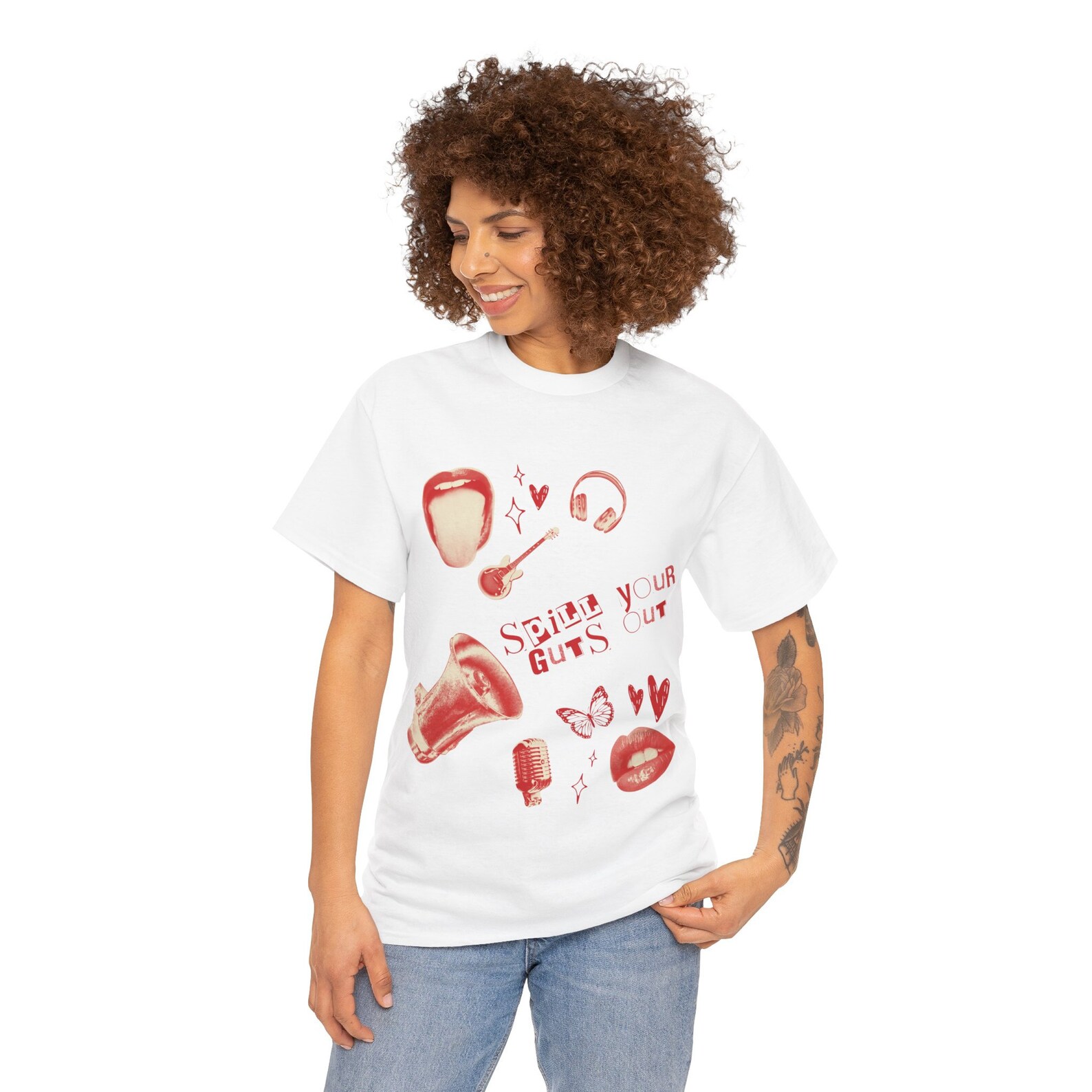 OLIVIA RODRIGO GUTS Red & Black/white 'spill Your Guts Out' Custom ...