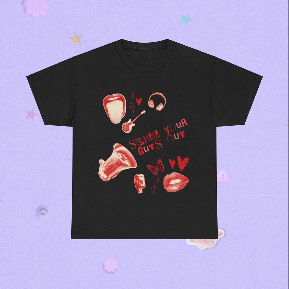 OLIVIA RODRIGO GUTS Red & Black/white 'spill Your Guts Out' Custom ...
