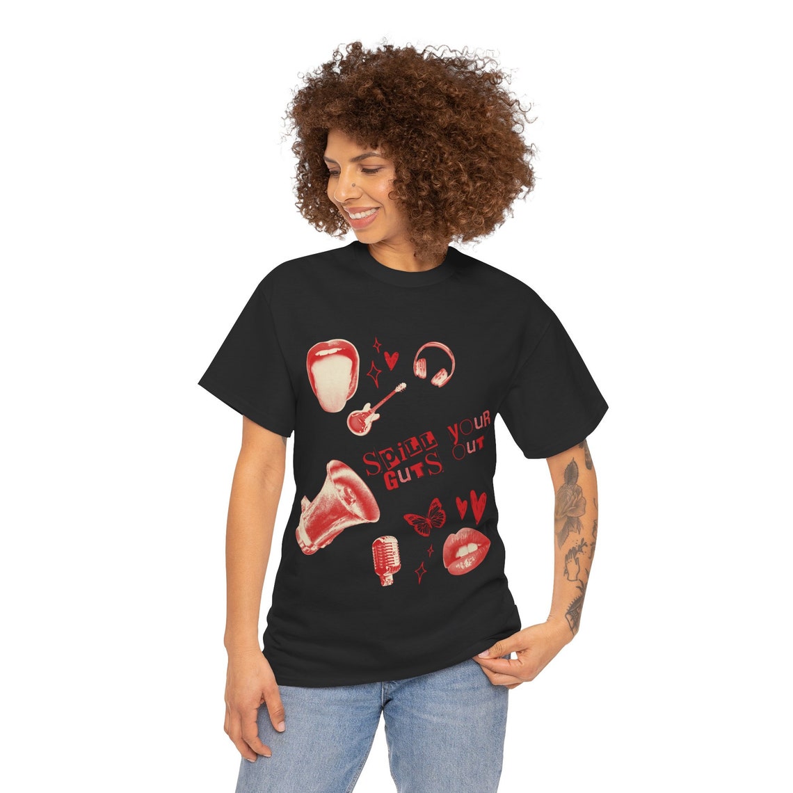 OLIVIA RODRIGO GUTS Red & Black/white 'spill Your Guts Out' Custom ...