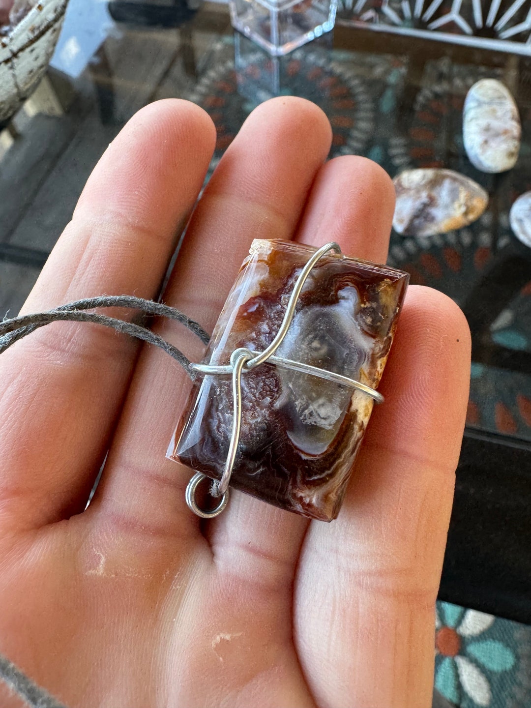 Stunning Castle Hot Springs Agate Cab Wire Wrapped - Etsy
