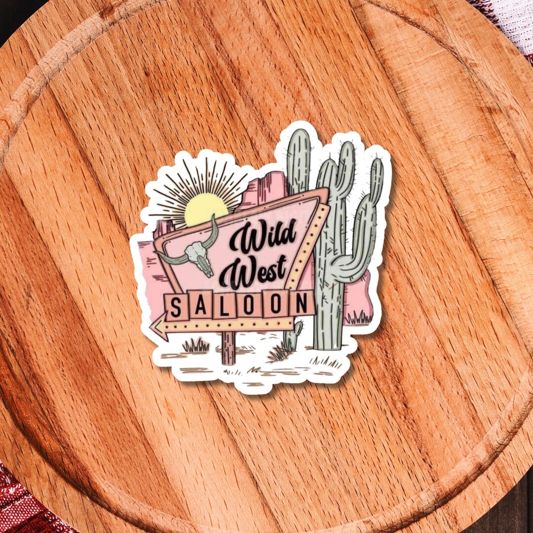 Cactus Wild West Saloon Sticker, Gift for Her, Kindle Decal, Western ...