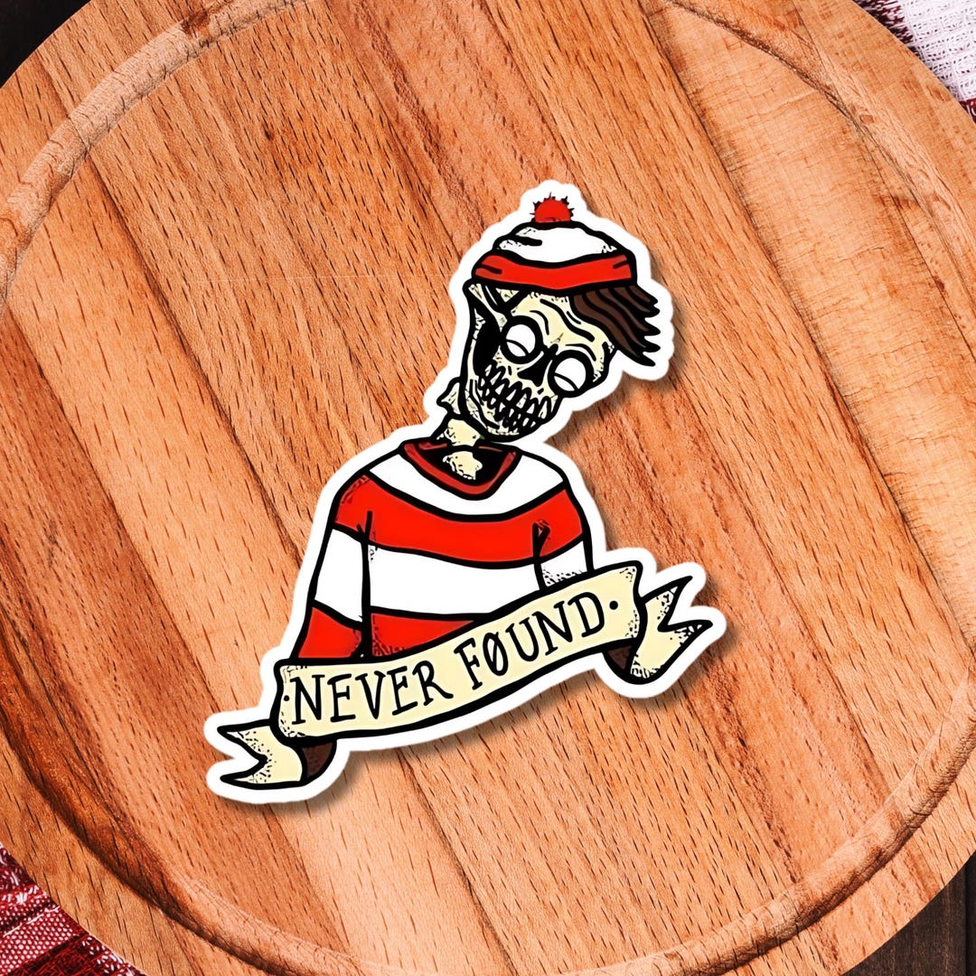 Where's Waldo Sticker, Never Found Decal, Zombie Vinyl Decal, Dark ...