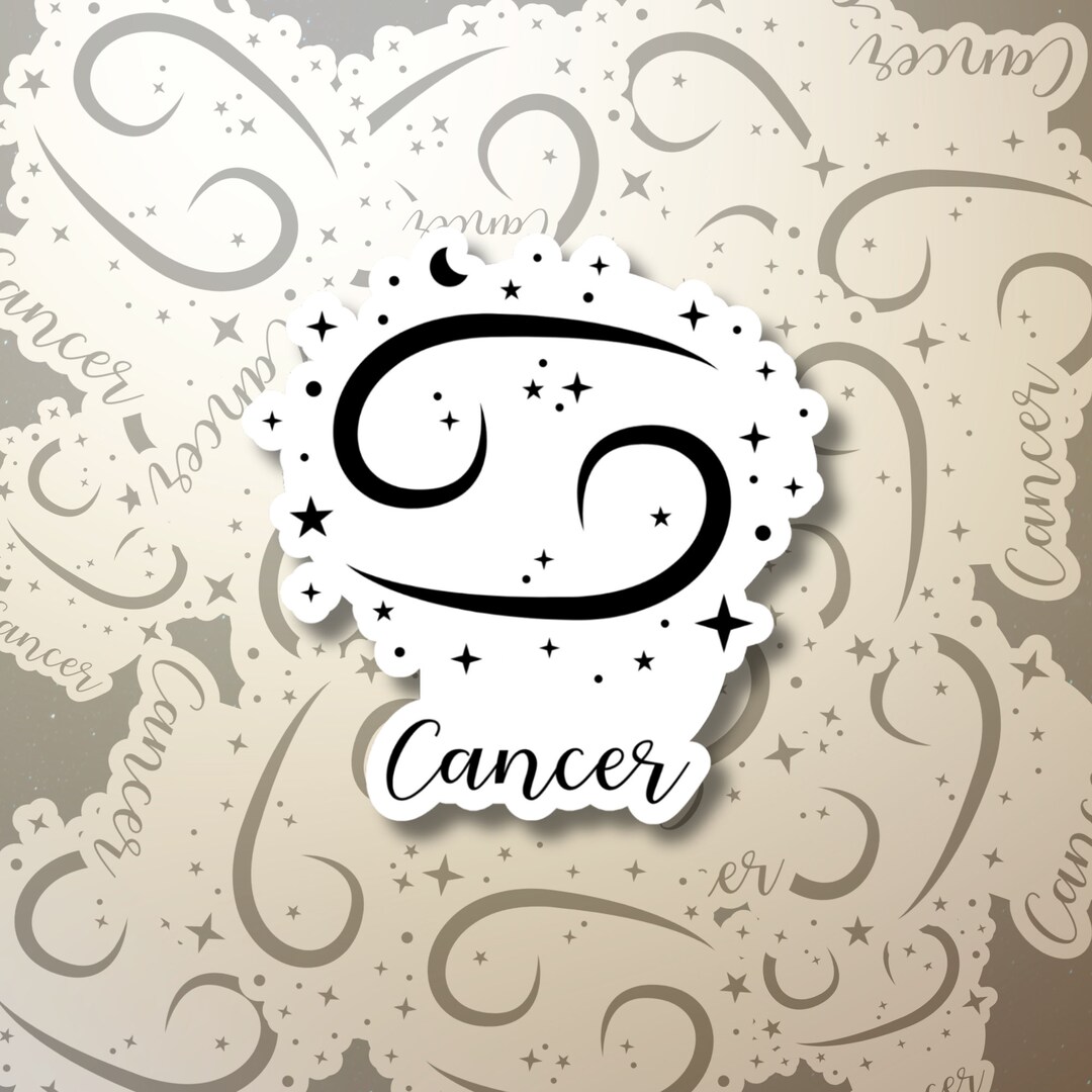 Cancer Zodiac Symbol Sticker, Die Cut, Birth Month Sticker, Astrology ...