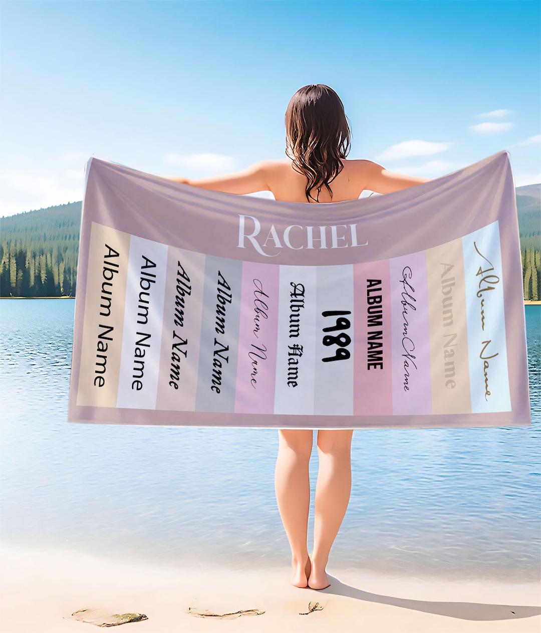 Swiftie Fans Name Beach Towel, Music Concert Pool Towel, Favorite Songs ...