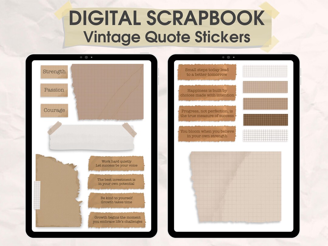 Digital Scrapbook Sticker Goodnotes, Vintage Scrapbook Digital Sticker ...