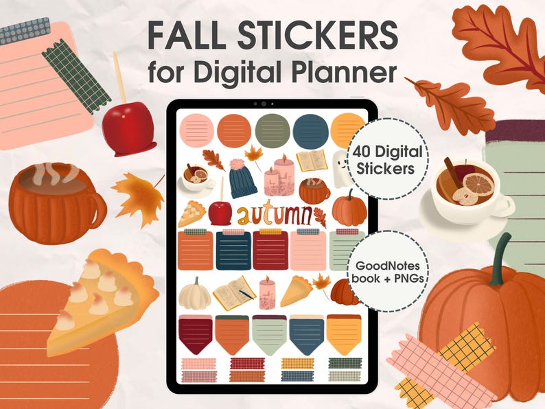 Cozy Autumn Digital Stickers, Fall Goodnotes Stickers, Fall Vibes ...