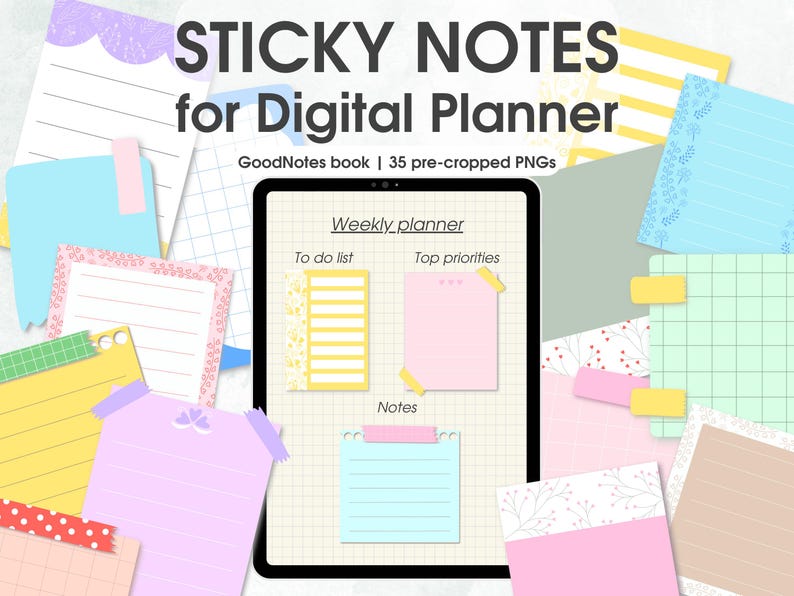 Digital Sticky Notes, Goodnotes Sticky Notes, Functional Digital ...