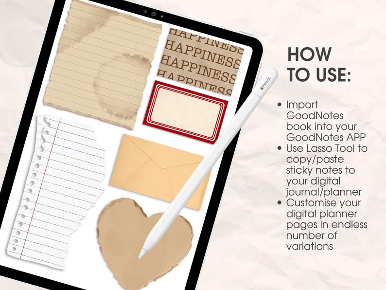 Digital Scrapbook Sticker Set, Vintage Digital Stickers, Aesthetic ...