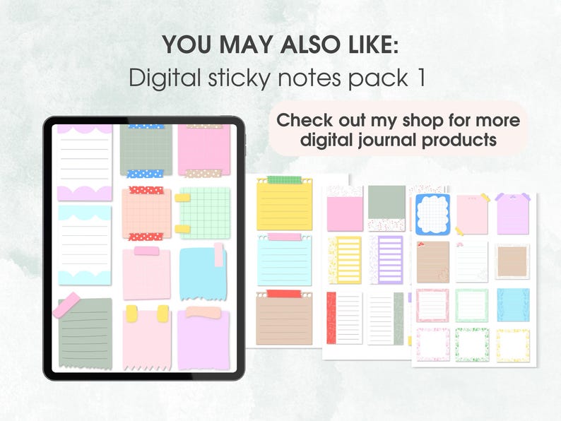 Digital Sticky Notes, Digital Planner Stickers, Digital Journal PNG ...