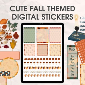 Cozy Autumn Digital Stickers, Positive Affirmation Planner Stickers ...