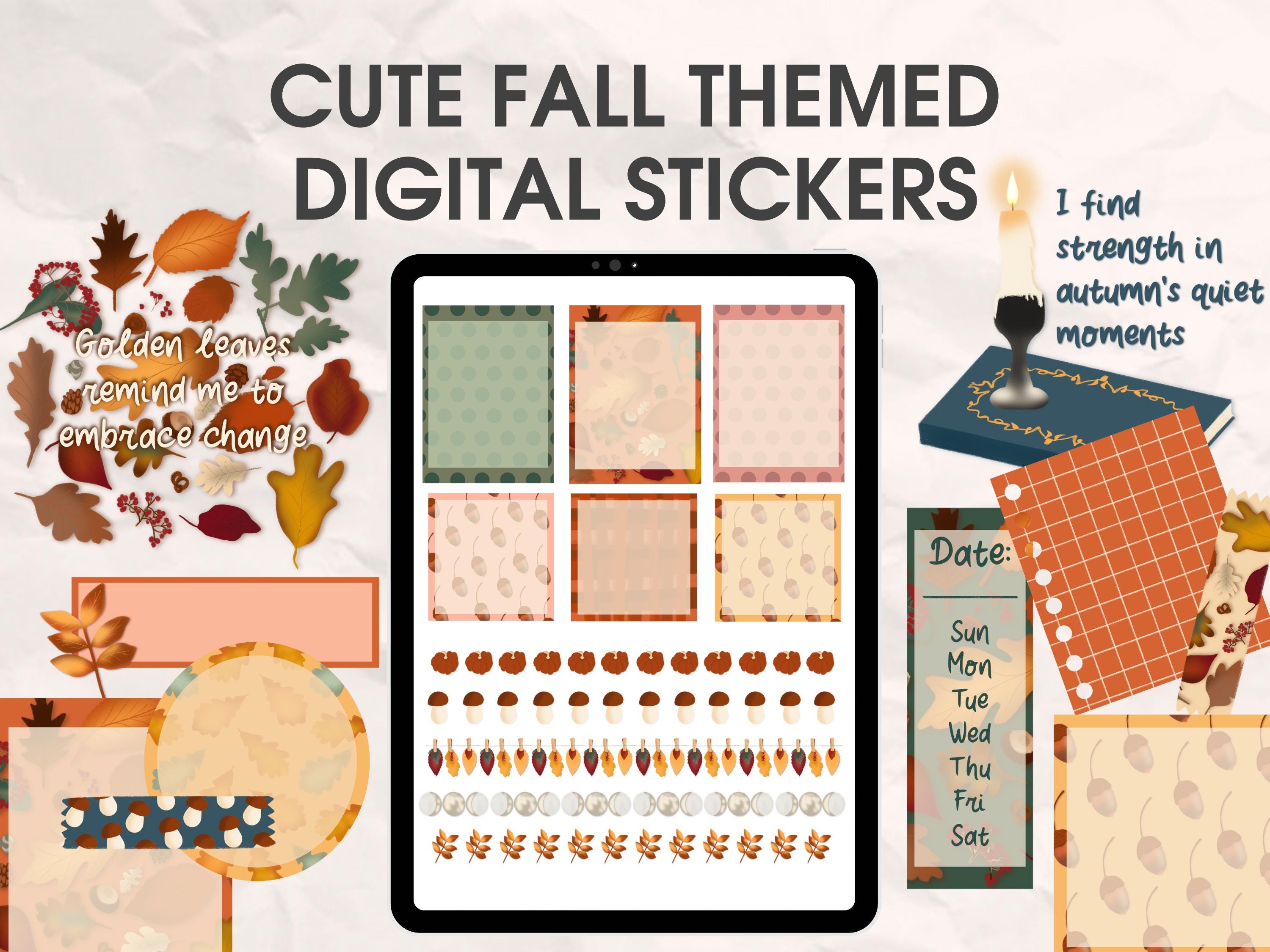 Cozy Autumn Digital Stickers, Positive Affirmation Planner Stickers ...