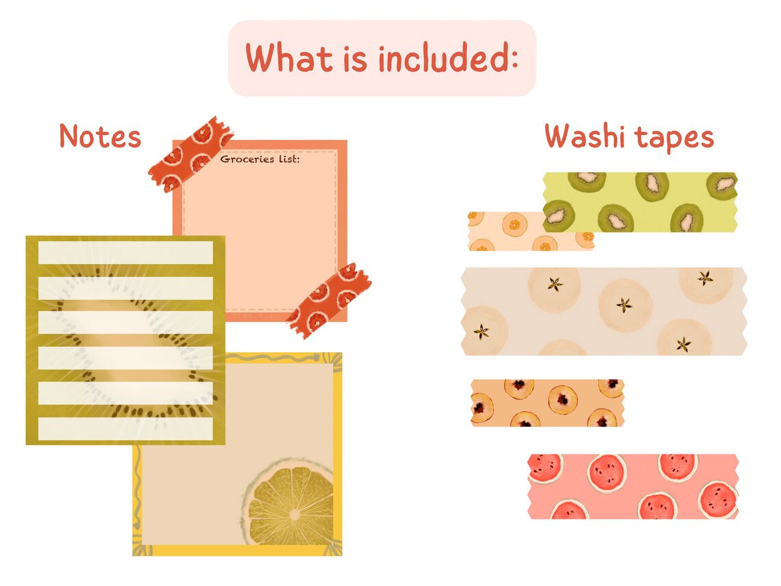 Fruit Digital Stickers, Goodnotes Stickers, Cute Digital Planner ...