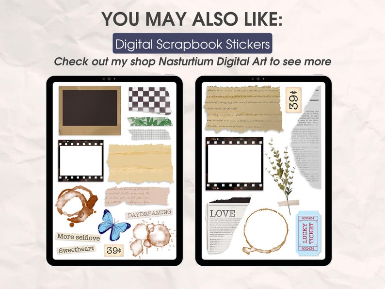 Digital Scrapbook Sticker Goodnotes, Vintage Scrapbook Digital Sticker ...