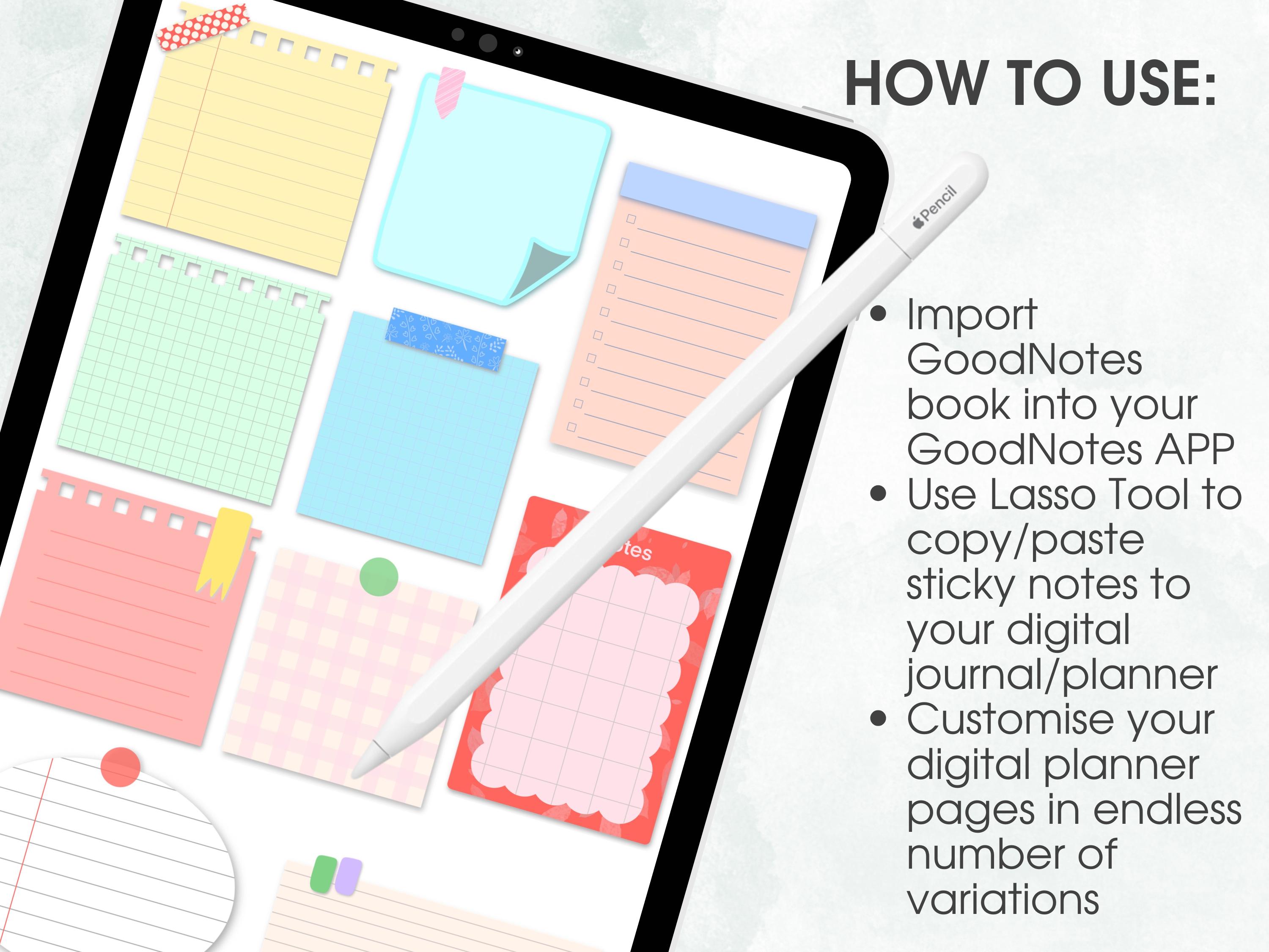 Digital Sticky Notes, Digital Planner Stickers, Digital Journal PNG ...