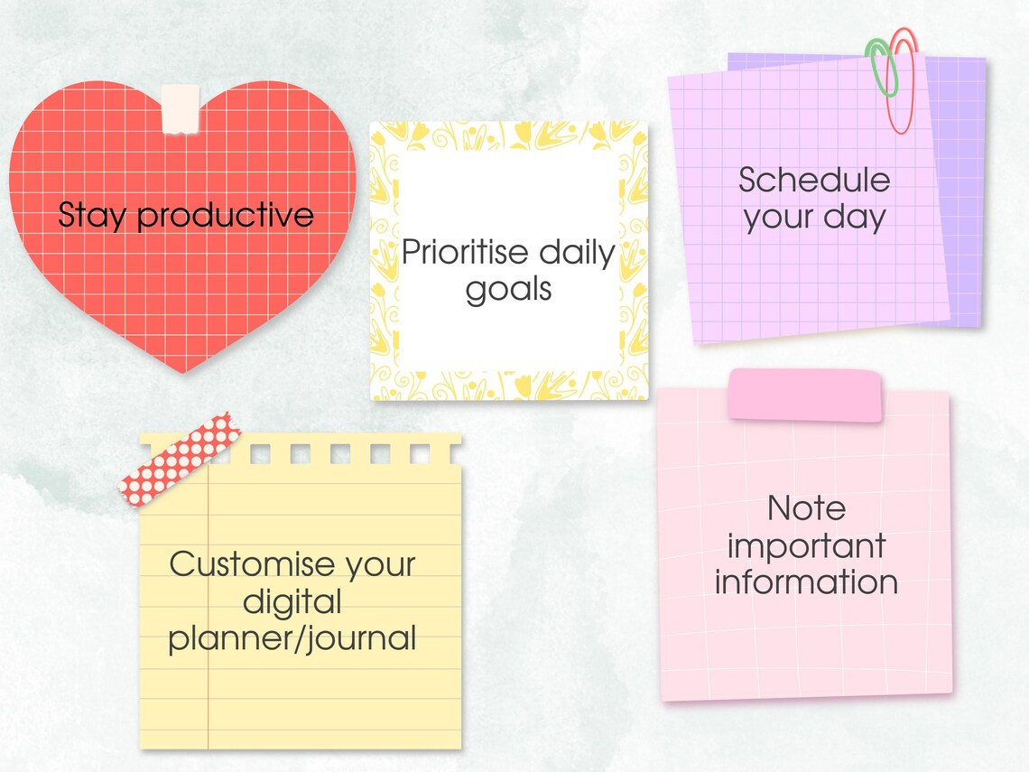 Sticky Notes Digital Planner Goodnotes, Digital Sticky Notes PNG ...