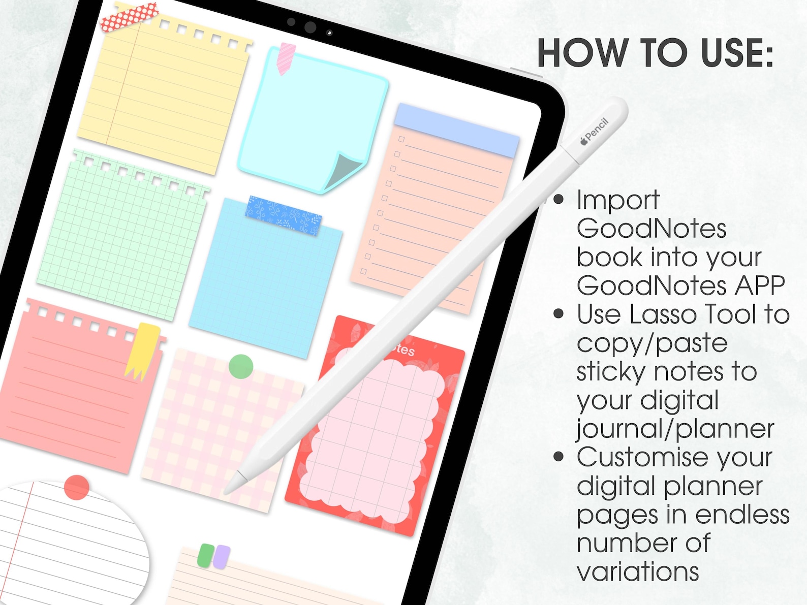 Sticky Notes Digital Planner Goodnotes, Digital Sticky Notes PNG ...
