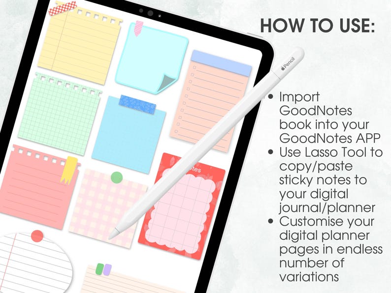 Sticky Notes Digital Planner Goodnotes, Digital Sticky Notes PNG ...