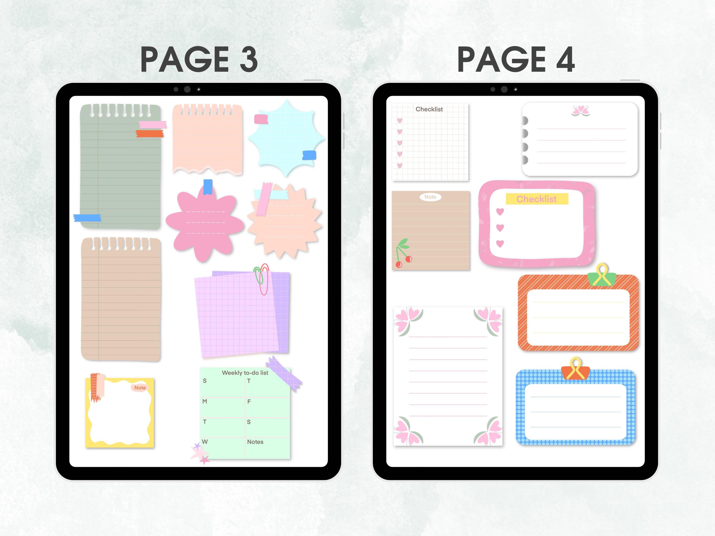 Sticky Notes Digital Planner Goodnotes, Digital Sticky Notes PNG ...