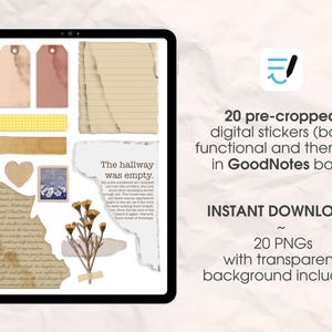 Digital Scrapbook Sticker Set, Vintage Digital Stickers, Aesthetic ...