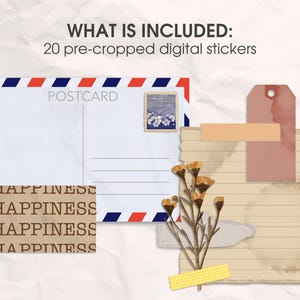 Digital Scrapbook Sticker Set, Vintage Digital Stickers, Aesthetic ...