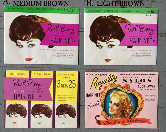 Vintage Hair Nets You Pick 1960 Ruth Barry & 1940 Royalty Hair Net ...