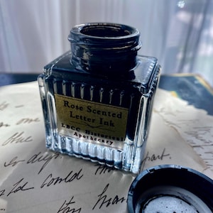 NEW: Rose Scented Black Dipping Ink Historical Letter Writing ...