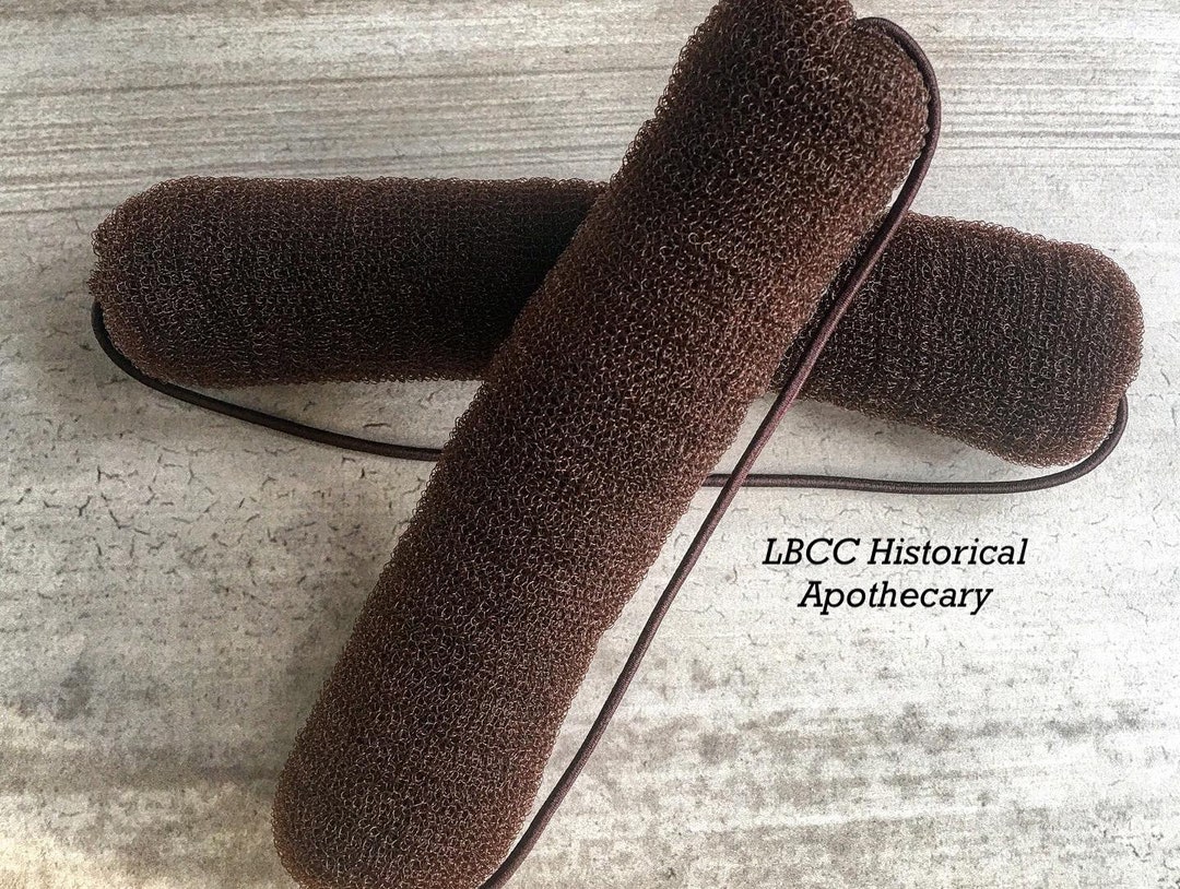 Elastic Band Hair Roll Helper Brown Vintage Hair Roll Historical Hair ...