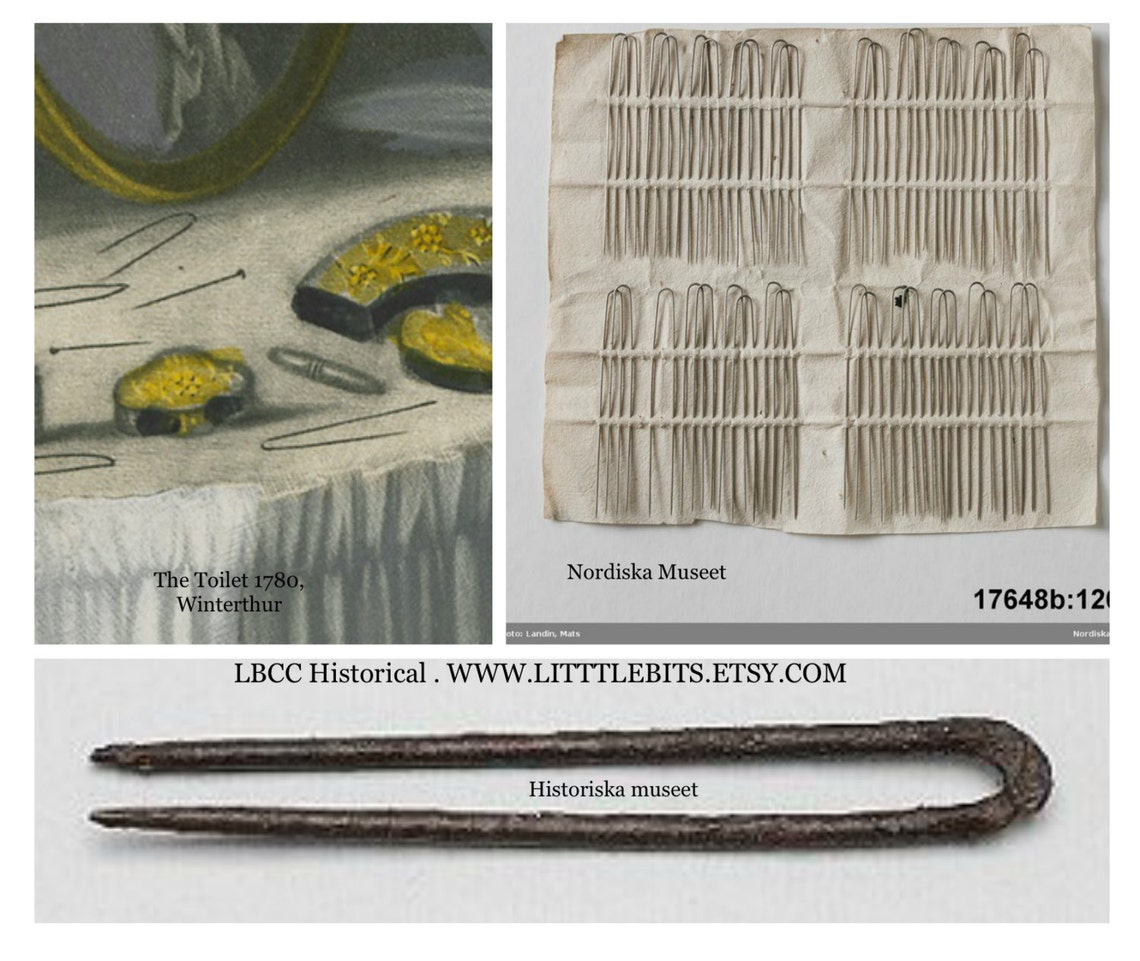 Medium 2 Steel Hair Pins for Historical Hair Styling | Etsy