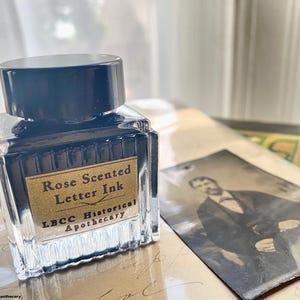 NEW: Rose Scented Black Dipping Ink Historical Letter Writing ...