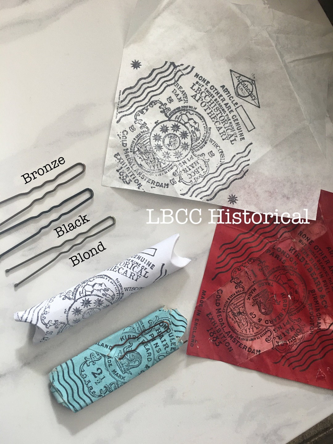 1883 Victorian Hairpins Reproduction: Historical Hairdressing Bobby ...