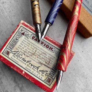 Marbled Wooden Calligraphy Dip Pen With Vintage Nib - Etsy