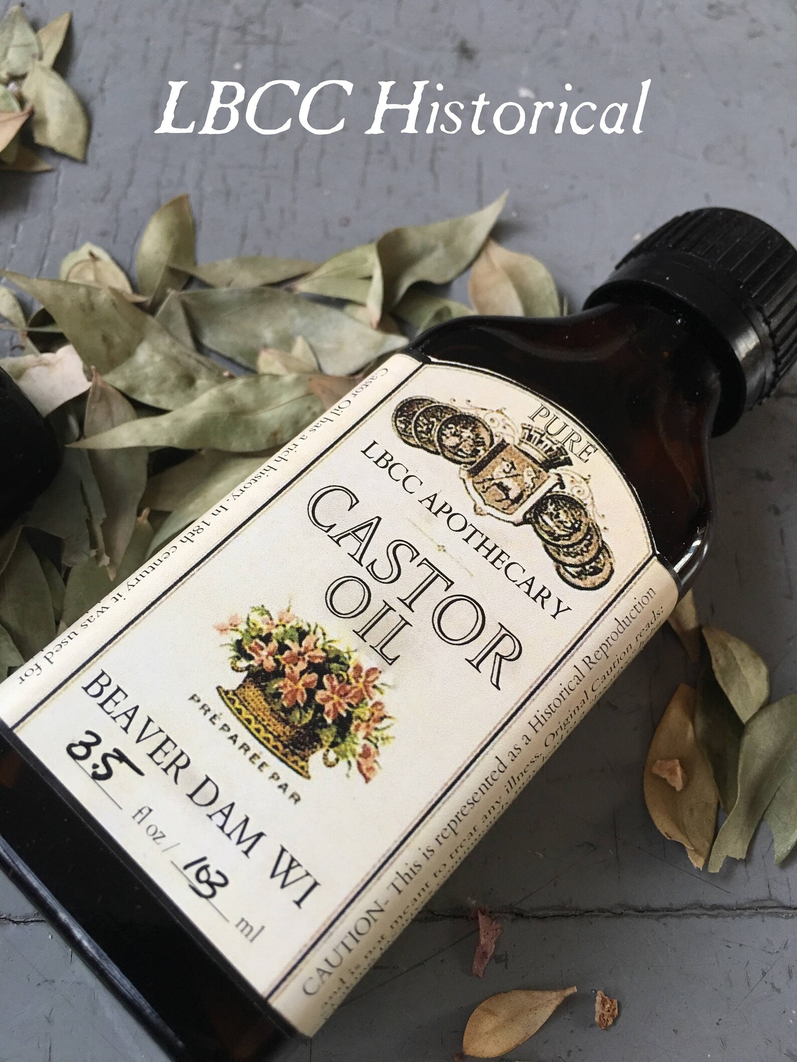 Vegan Castor Oil: Vintage Apothecary Skincare in Dark Glass (3.3 Fl Oz ...