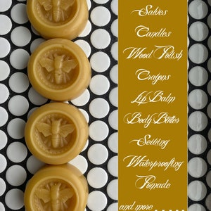 DIY Pure Beeswax Rounds Historical Crafting Honey Bee Molded Wax Rounds ...