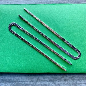 NEW Silver Hair Pins ~ 5" Extra Long Curved Hair Fork ~ Historical ...
