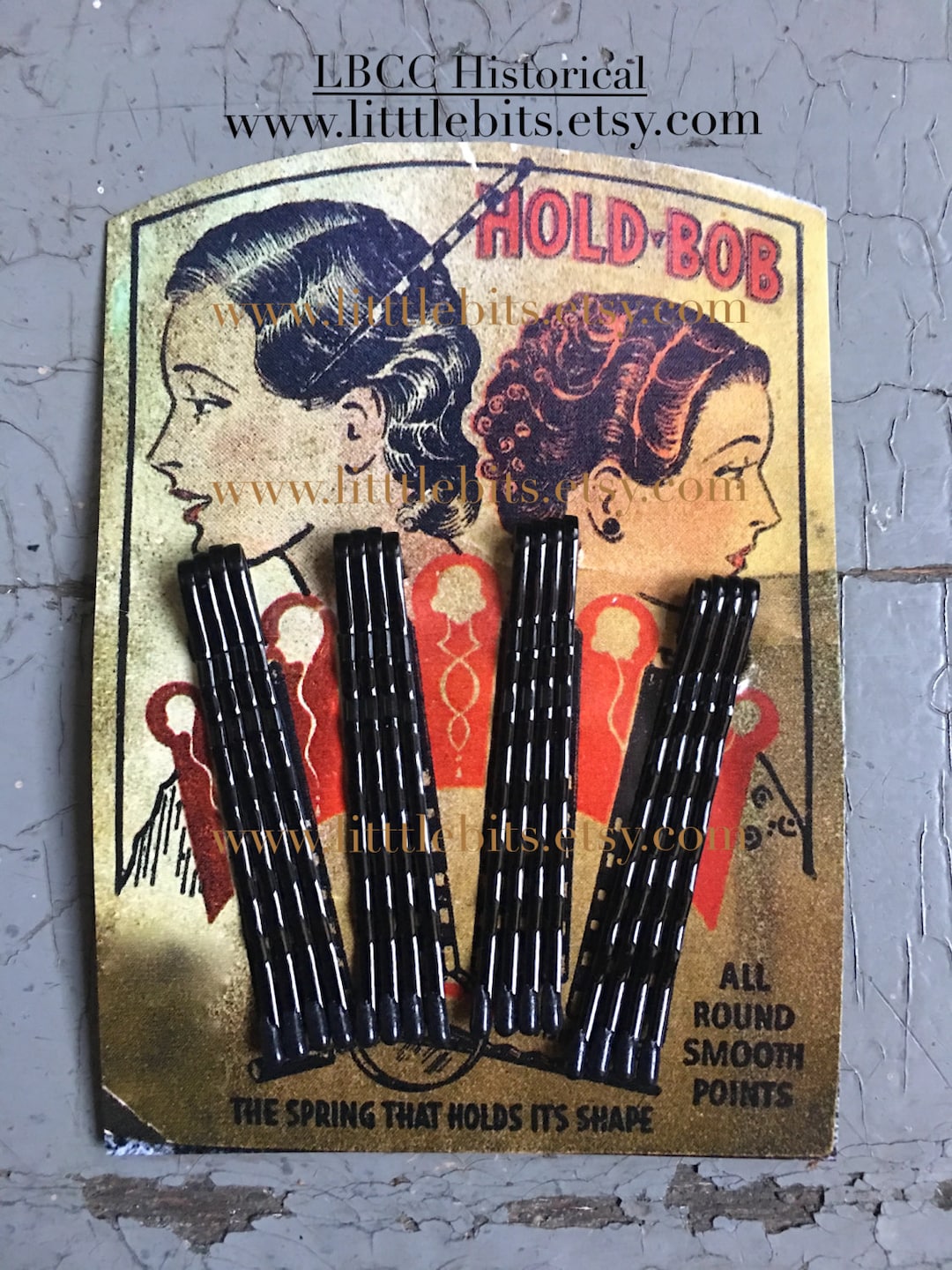 1920-1930 zwarte Bobby-Pin kaart Vintage collectie voor uw vintage ...