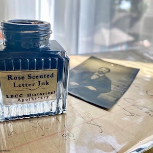 NEW: Rose Scented Black Dipping Ink Historical Letter Writing ...