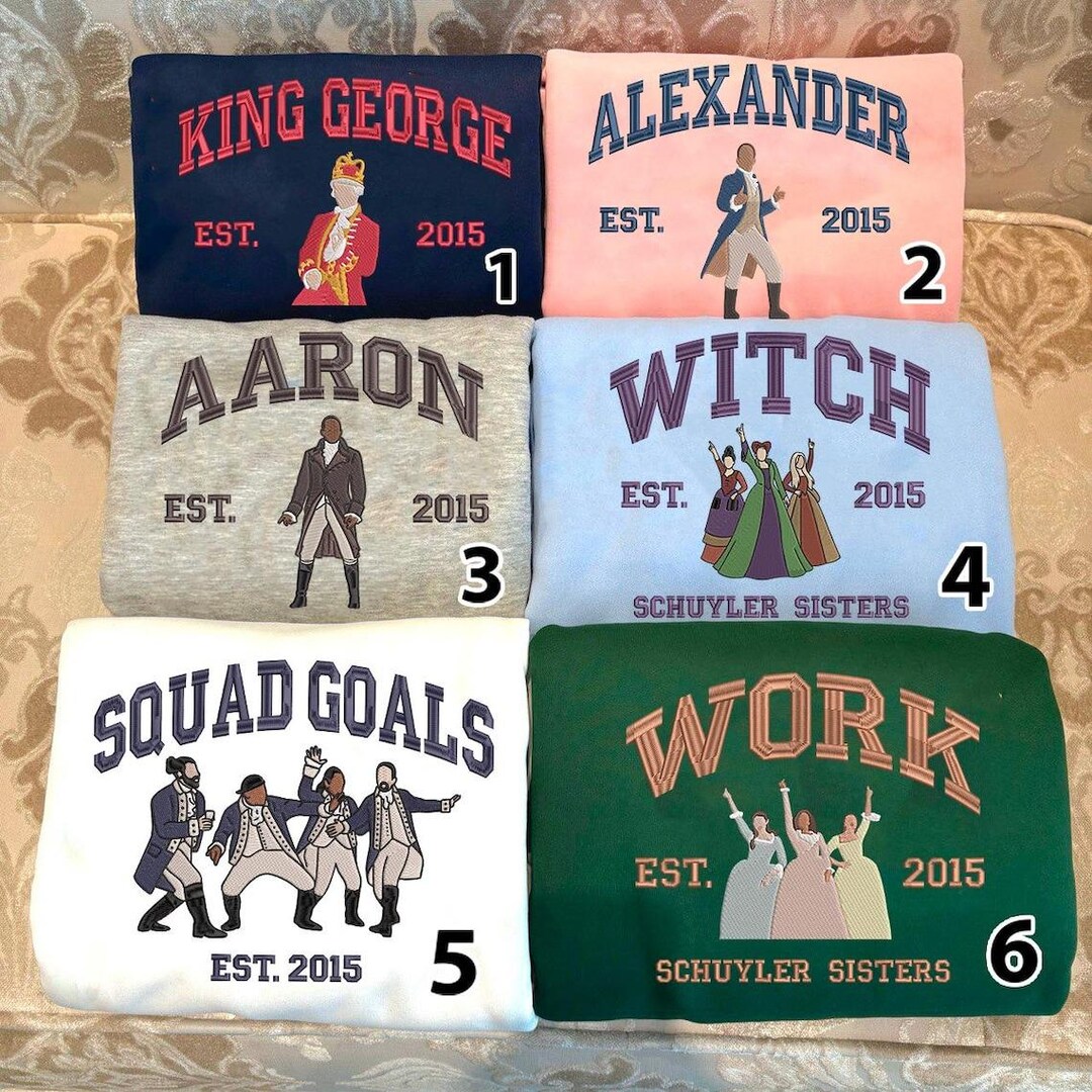 Embroidered Hamilton Musical Family Sweatshirt, Personalized Broadway ...