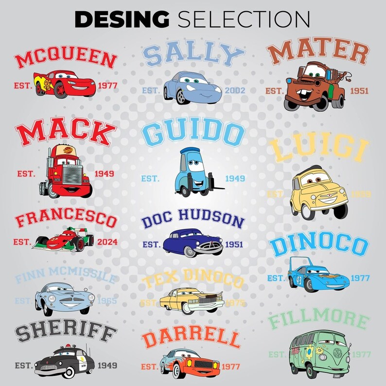 Cars Lightning Mcqueen and Sally Embroidered Sweatshirt, Cartoon Funny ...